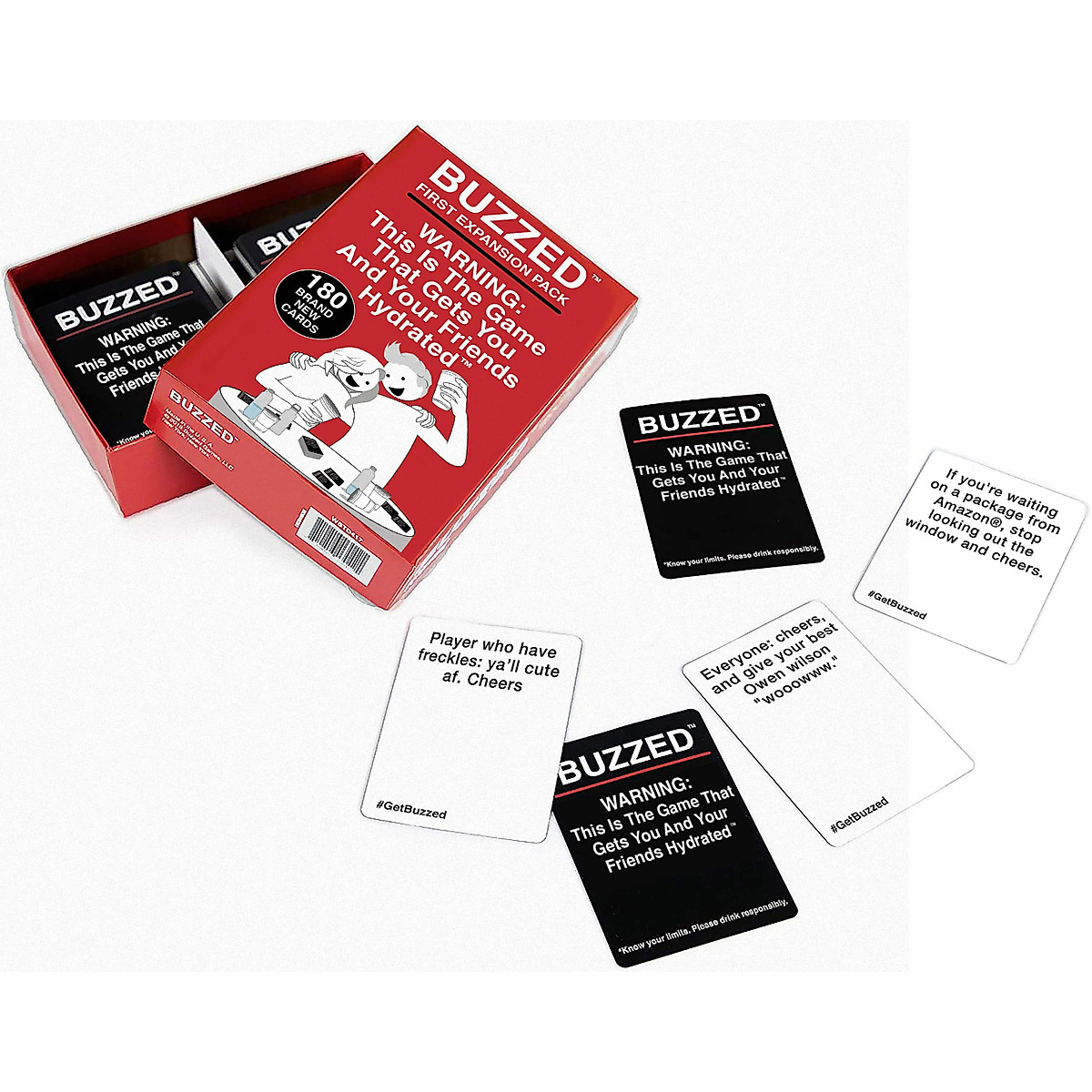 Buzzed Expansion Pack #1 - The Drinking Game That Will Get You & Your Friends Tipsy - Pool Party Games, Summer Party Games