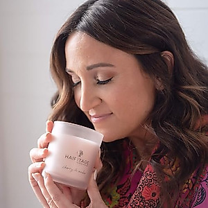 Hairitage Light Me Up Cherry & Amber Scented Candle - Cotton Wick & Soy Wax Blend - Aromatherapy Single Wick Candle - Relaxing Candle Gift for Women and Men - 7 oz. Jar