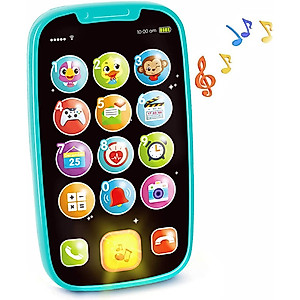 HOLA Baby Phone Toys for 1 Year Old Boy Girl, My First Learning Play Phone for Kid, Musical Light up Phone Toys 12 18 24 Month, Toys for 1,2 Year Old Boys Girls,Blue