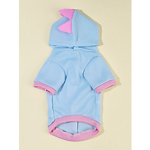 QWINEE Dinosaur Dog Hoodie Dog Warm Jacket Christmas Halloween Dog Costume Dog Clothes for Puppy Kitten Small Medium Dogs Cats Baby Blue XX-Small, QWN01-418553566-XXS