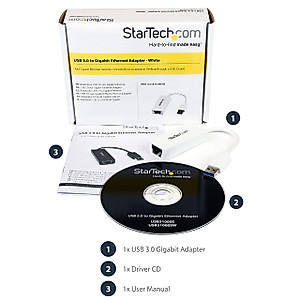 StarTech.com USB to Ethernet Adapter, USB 3.0 to 10/100/1000 Gigabit Ethernet LAN Adapter, USB to RJ45 Adapter, TAA Compliant