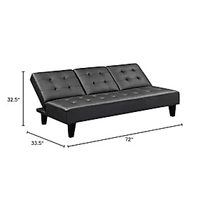 DHP Madison CupHolder Futon in Black