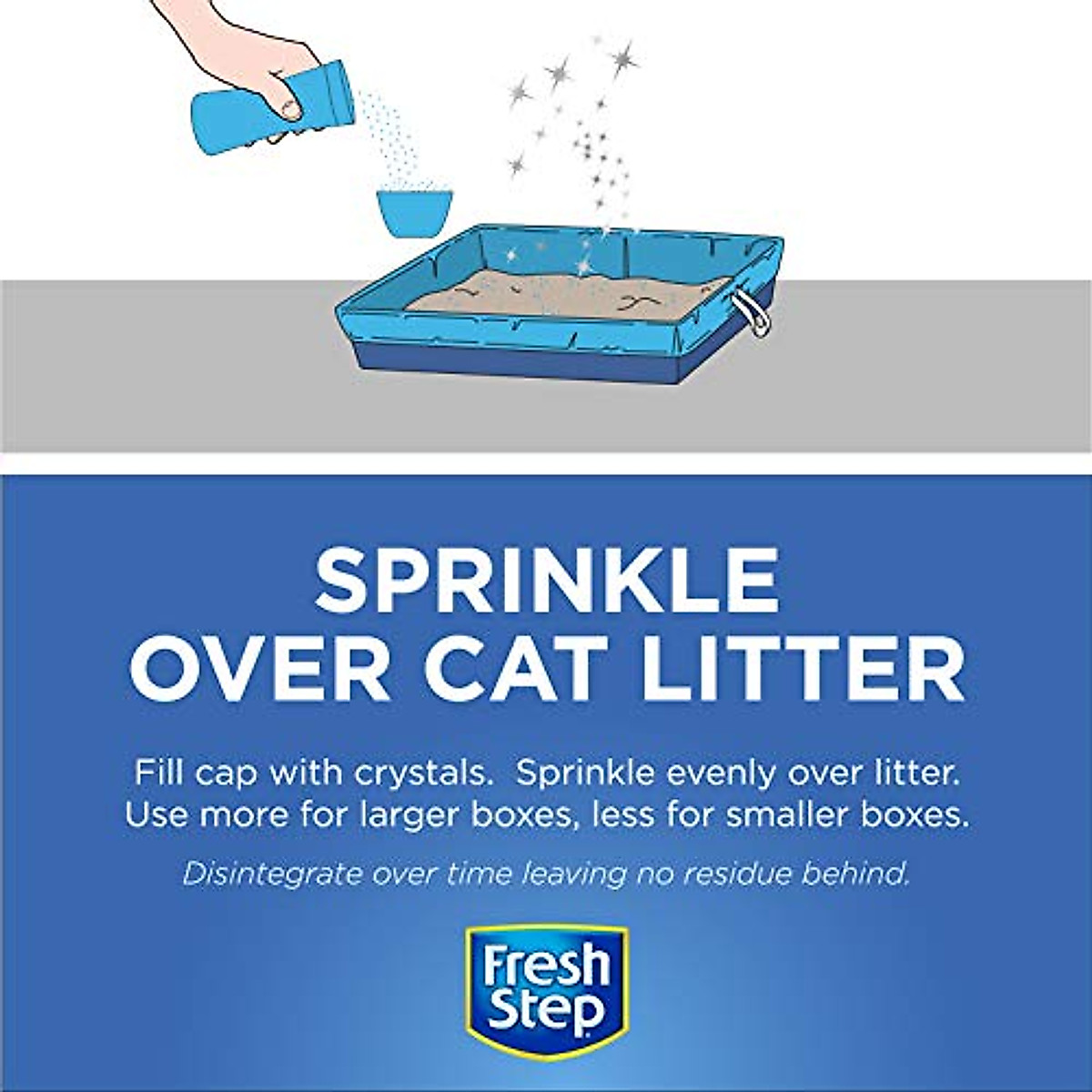 Fresh Step Cat Litter Crystals In Fresh Scent Cat Litter Box Deodorizer Combats Cat Odors and Neutralizes Smells to Keep Your Home Clean, 15 Ounces (Pack of 1)