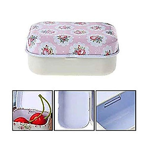 Ximimark 4Pcs Mini Flower Tin Trinket Jewelry Coin Box Tinplate Storage Case Small Rectangular