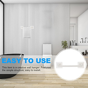 DOITOOL White Towel Rack Bathroom Hand Towel Holder No Drill Single Towel Rod Hand Towel Holder Adhesive Bathroom Towel Hanger for Hotel Home, 34cm