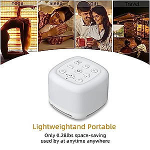 White Noise Sound Machine for Adults Baby & Night Light & Wireless Speaker 3 in 1, Portable White Noise Machine with 40 Soothing Sounds and 8 Colors Light for Sleeping, Relaxation, Privacy, Study
