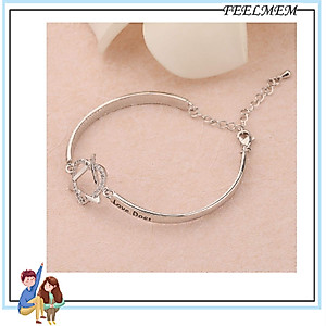 FEELMEM Adoption Jewelry Adoption Symbol Heart Triangle Charm Bracelet DNA Doesn't Make You Family Love Does Adoption Jewelry Gift for Stepmom Foster Mom (silver)