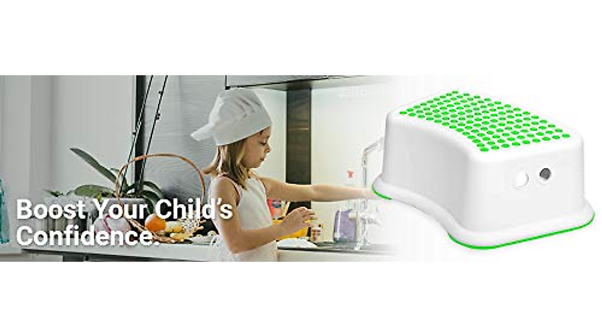 Kids Green Step Stool for Potty Training & More - Durable & Portable