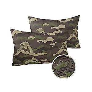 Meet 1998 Throw Pillow Covers 20x12 - Set of 2 Waterproof Pillow Cushion Cases,Army Green Desert Camo Pillowcases Decorative Outdoor Pillow Cover for Sofa Couch Bedroom
