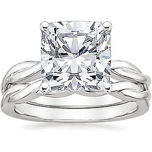 Moissanite World Cushion Brilliant Cut 5 Carat, Diamond Ring Set, Wedding Ring Set, Moissanite Engagement Ring Set for Women, 925 Sterling Silver, for Her (8)