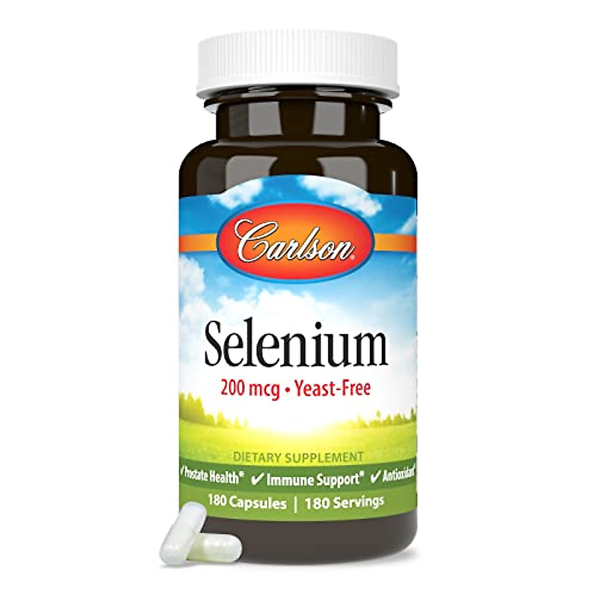 Carlson - Selenium, 200 mcg Yeast-Free, Prostate Health & Immune Support, Antioxidant, 180 capsules