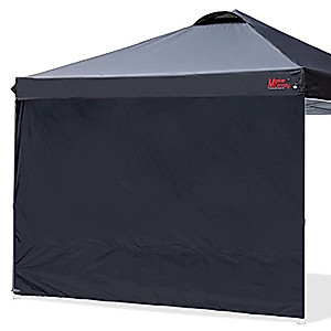MASTERCANOPY Durable Ez Pop-up Canopy Tent with 1 Sidewall (10'x10',Black)