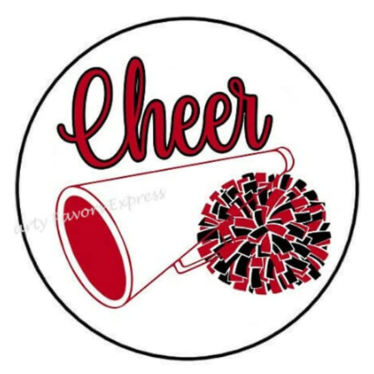 30 Pcs 1.5" Inch Red Cheer Cheerleading Stickers - Cheer Stickers - Cheerleader Stickers Envelope Seals Labels - D #AA61RK
