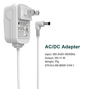Air Purifier Power Adapter Charger Suitable for Jafända JF100 Replacement Charger 12V 1A(Size : White US/CA)