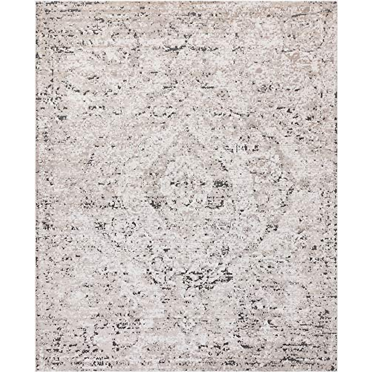 Unique Loom Portland Collection Bohemian Vintage Inspired Medallion Tone Design Area Rug, 7' 10" x 10' 0", Beige/Ivory