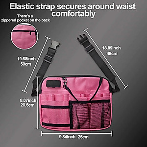 BOHEMIABY Professional Nurse Fanny Pack With Stethoscope Holder, Vet Tech Fanny Pack, Utility Storage for Bandage Scissors and Emergency Supplies Medical Bag, Nurse and Student Use(Pink)