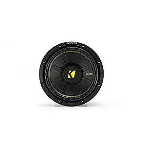 KICKER 44CWCS104 10-Inch (25.4cm) CompC Subwoofer|250 Watts RMS|500 Watts Peak|4-Ohm Single Voice Coil|Legendary Sound Quality & Durability|Car,Truck,SUV,Van,RV
