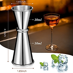 9 Pieces Jigger for Bartending Cocktail Jigger 2 oz 1 oz, 304 Stainless Steel Shot Glass Measuring Cup Shot Measure Jigger Double Japanese Jigger for Bartender Bar Supplies