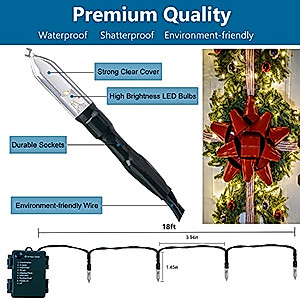 Christmas Lights - 50 LED Mini Lights Battery Operated String Lights 8 Lighting Modes LED String Lights with Timer for Christmas Tree Wreath Party Home Indoor Outdoor Decor, Waterproof, Warm White