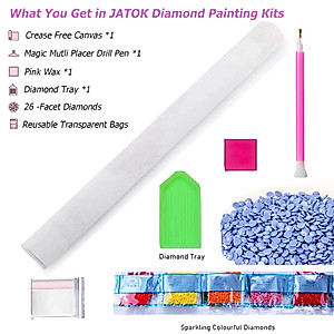 JATOK Abstract 5D Diamond Painting Kits for Adults Landscape Wave Paint with Diamonds Full Round Embroidery Pictures Arts Kits Diamond Art Kits for Home Wall Decor 11.8x15.7in