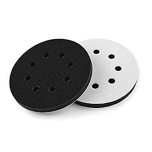 BESULEN 2 Pcs Hook and Loop Soft Sponge Cushion Buffing Backing Pads, 5 Inch 8 Hole Thick Soft Density Interface Buffer Mat, Foam Pad for Orbital Sander & Polishers, Universal Auto Accessories