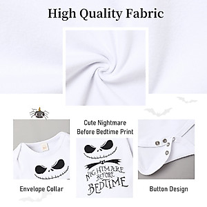 Crazyme Baby Boy Girl Clothes 2PCs Outfit Set Nightmare Before Bedtime Skull Christmas Clothing Set (Boy Black, 6-9 Months)