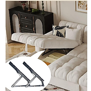 Sofa Bed Storage Lift Hinge, Adjustable Folding Sofa Storage MechanismHinge，Lifting Storage Sofa Hinge，Saving DIY Engineering Furniture Hardware, Black (2pcs)