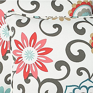 Pillow Perfect Outdoor/Indoor Pom Play Peachtini Throw Pillows, 18.5" x 18.5", Blue, 2 Count