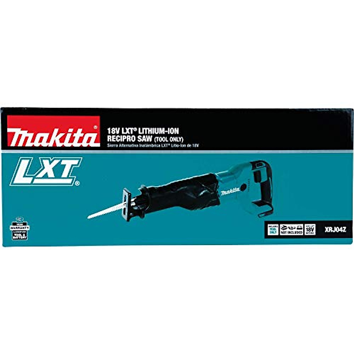 Makita XRJ04Z 18V LXT Lithium-Ion Cordless Recipro Saw, Tool Only, Blue