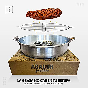 Asador fugitivo mexicano para estufa con disco giratorio - Fugitive mexican stove with grill spinning disc metal.