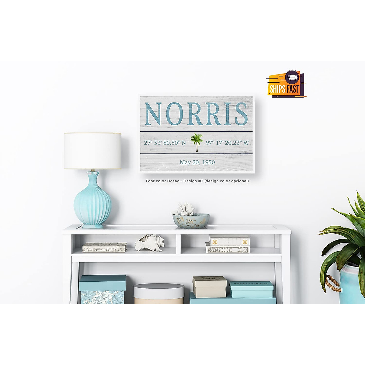 Custom Family Name with GPS Coordinates and State Wall Art for Housewarming, Wedding, or Anniversary Gift (Framed Canvas, 24" x 36")