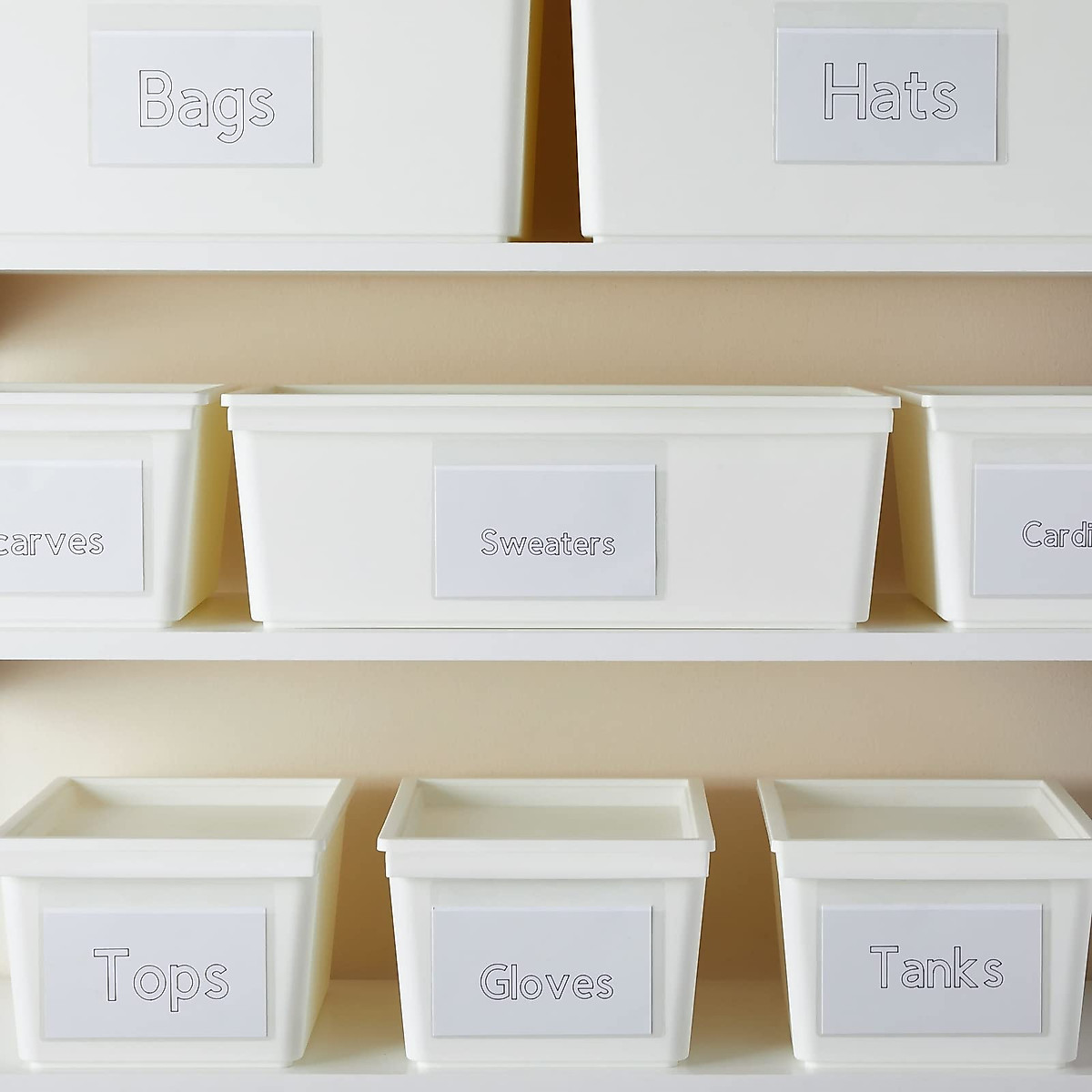 Juvale 100 Pack Plastic Label Holders for 3x5 Index Cards, Clear Self-Adhesive Pockets for Office Supplies