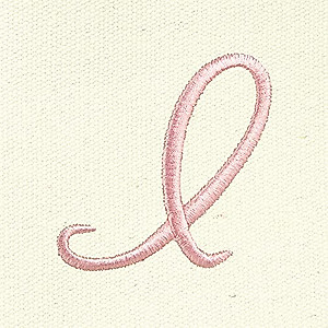 DALIX Striped Beach Bag Tote Bags Satchel Personalized Pink Ballent Letter I