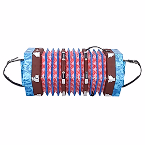 Voluxe Concertina Accordion, Solid Wood Professional Accordion Concertina with a Bag for Adults for Instrument Supplies for Beginners and Students(sky blue) (Voluxegfhpc94ing6438-12)