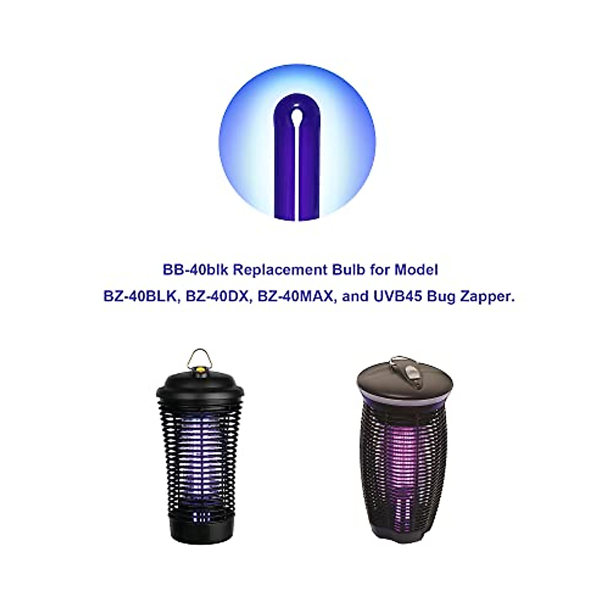Dichroma BB-40blk 40W Black Light Replacement Bulb for Black Flag Model BZ-40BLK, BZ-40DX, BZ-40MAX, and Stinger Model B4045-4 UVB45 Bug Zapper, 2 Pack