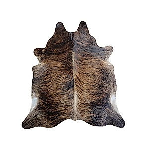 Genuine Dark Brindle Cowhide Rug 6 x 7-8 ft. 180 x 240 cm