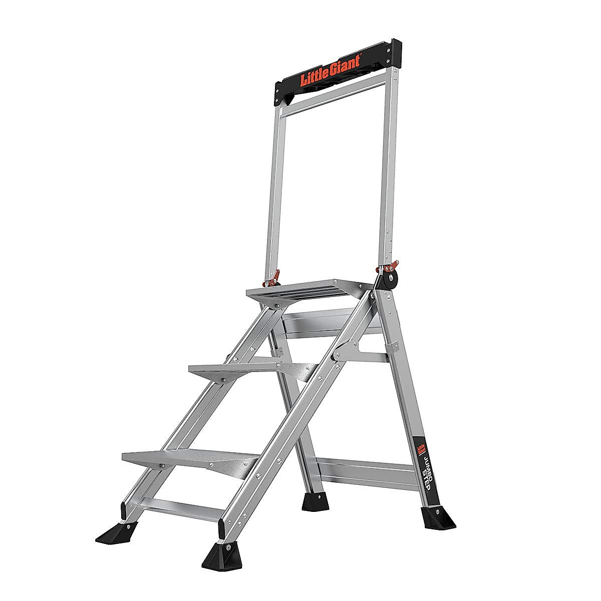 Little Giant Ladders, Jumbo Step, 3-Step, 2 Foot, Step Stool & Little Giant Ladders, Safety Step, 2-Step, 2 Foot, Step Stool, Aluminum, Type 1A, 300 lbs Weight Rating, (10210BA)