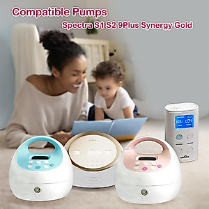 Nenesupply 21mm Flanges 2pc Compatible with Spectra S1 S2 Synergy Gold Motif Luna Breastpumps Replacement to Spectra Pump Parts and Spectra Flange 21mm Replace S2 Parts and Accessories Clear