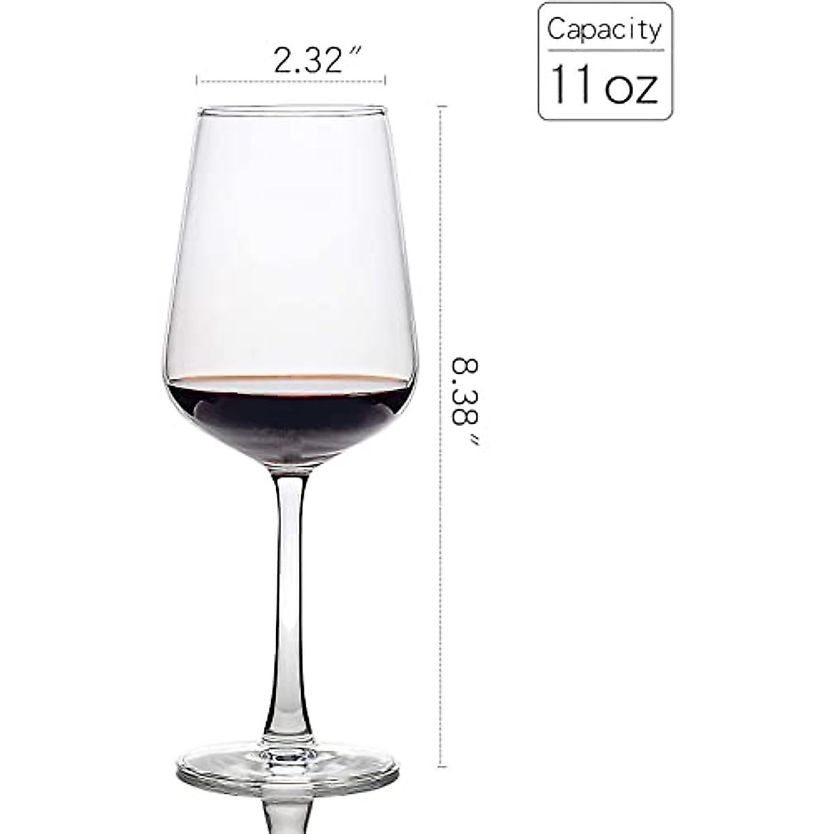CZUMJJ Wine Glasses Set of 8, 11 Ounce Red White Wine Glassware for Wedding, Party, Dishwasher Safe