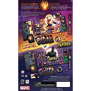 USAOPOLY Marvel Dice Throne | 2 Hero Box Featuring Captain Marvel, Black Panther | Standalone Competitive Dice Game | Officially-Licensed Marvel Game | Compatible with The Dice Throne Ecosystem