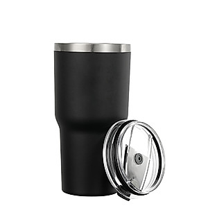 Chilamics 30oz Tumbler, Stainless Steel Vacuum Insulated Coffee Tumbler Cup, Double Wall Powder Coated Travel Mug, Black