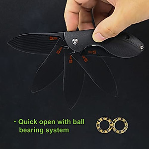 JIN G10 Folding Knife Kit, Liner Lock Pocket Knife for Starters Flipper Knife Making, G10 Blade Hanlde Knife Safety Learning Tool, Gift Knife, Black G10