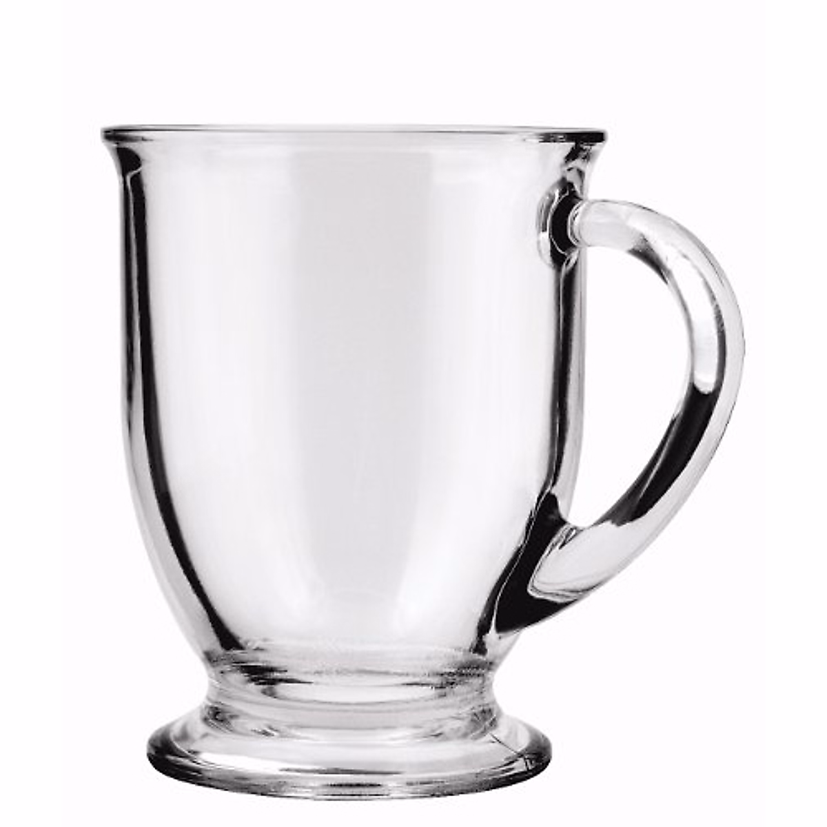 Anchor Hocking 16-oz Café Glass Coffee Mugs, Clear, Set of 6
