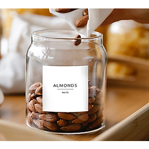 Dekluttr Pantry Labels for Containers Waterproof Minimalist Preprinted Canister Labels Pantry Organization Labels for Food containers Plastic and Glass White Vinyl Label Set Only Pantry 1