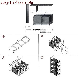 EKNITEY Adjustable Storage Shelf, Metal Kitchen Shelving, Microwave Oven Shelf Utility Storage Shelf with 4 Hooks(4-Tier)