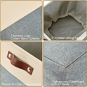 DECOMOMO Storage Baskets | Large Storage Bins Fabric Baskets for Organizing Laundry Nursery Toys Cloth Linen Closet Organizers with Handles (Grey and Beige, XXXXL - 3 Pack)