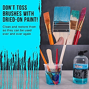 U.S. Art Supply Brush Cleaner and Restorer, 4 Ounce Bottle - Quickly Cleans Paint Brushes, Airbrushes, Art Tools - Cleaning Solution to Remove Dried On Acrylic, Oil and Water-Based Paint Colors