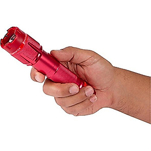 VIPERTEK VTS-T03 Aluminum Stun Gun for Self Defense Rechargeable with LED Flashlight, Red