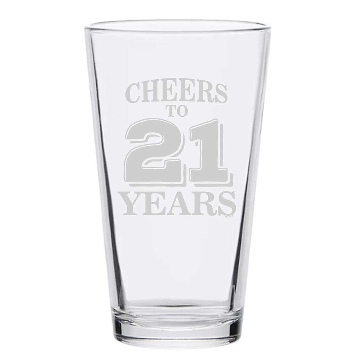 Veracco Cheers To 21 Years Twenty First Pint Beer Glass 21st Birthday Gift For Him Her (Clear, Glass)
