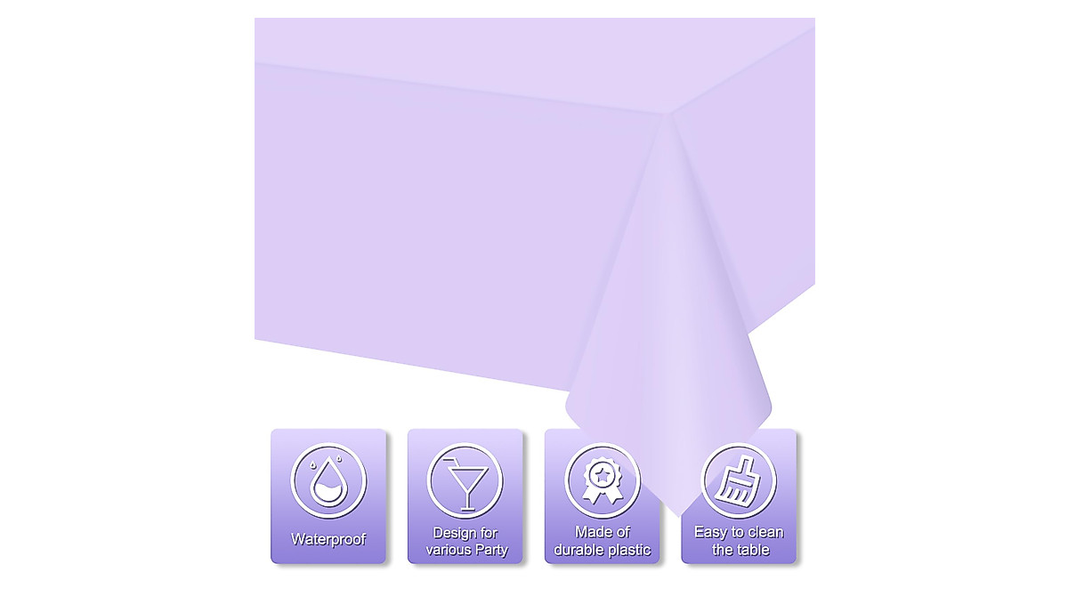 12Pcs Pastel Color Plastic Tablecloths for Parties and Events